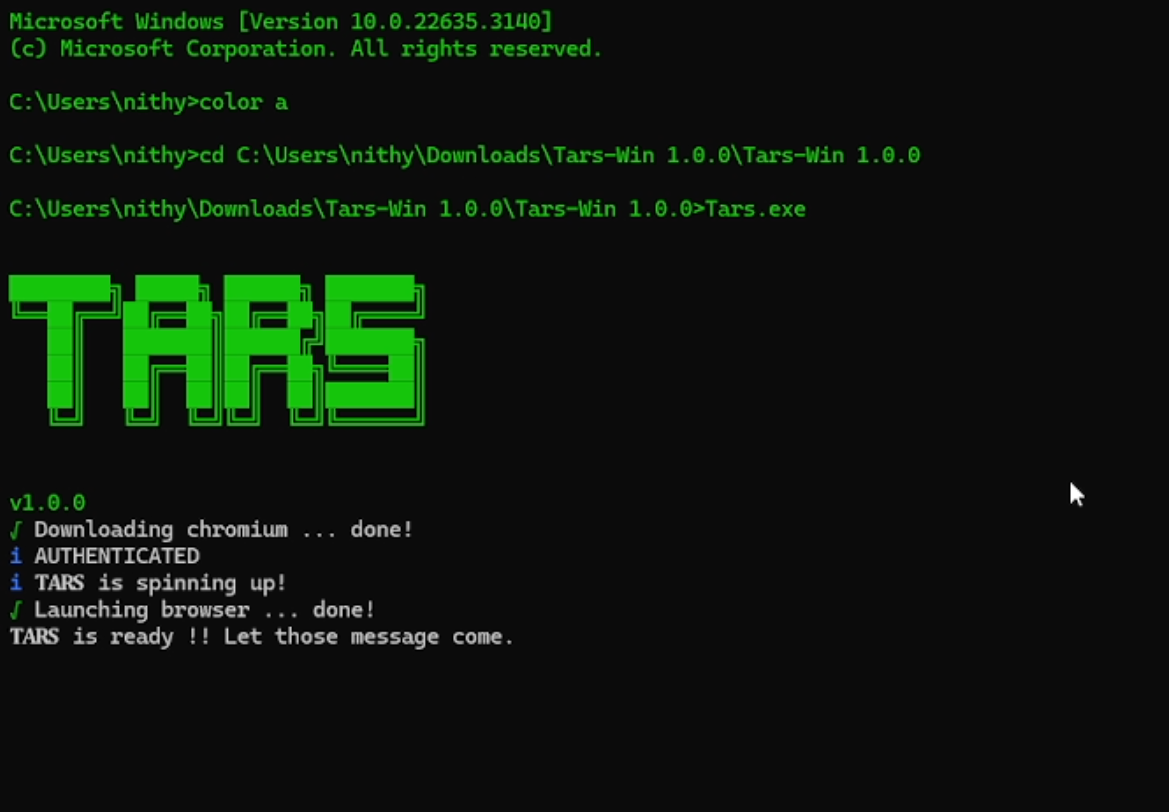 Tars project Details